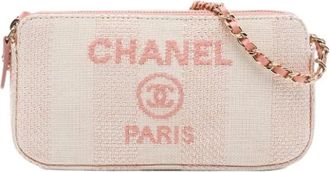 Chanel Sac bandouli&egrave;re Deauville Double Zip Clutch doccasion - Femme - Pre-owned - Rose - Taille: ONE Size