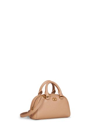 Valentino Garavani Womens Mini Dome Bag Vlogo Signature Beige Calf Leather Handbags Hand