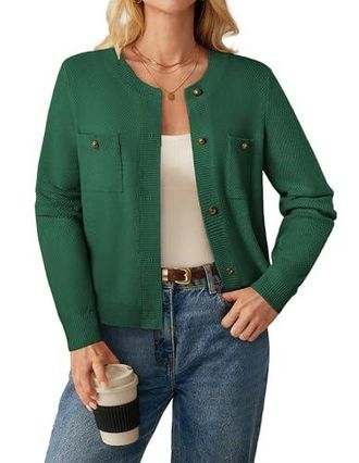 Grace Karin Cardigans pour Femme &agrave; Manches Longues avec Boutons en Tricot L&eacute;ger pour Bureau et Soir&eacute;e avec Poches, S