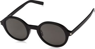 Saint Laurent Unisex-Erwachsene SL 161 Slim 001 Sonnenbrille, Schwarz (Black/Grey), 48