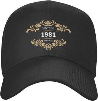 Generic Casquette de baseball classique unisexe vintage anniversaire 1981 casquette de camionneur adulte r&eacute;glable pour homme femme cadeau hip hop