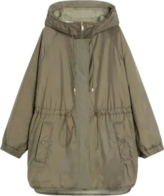 Max Mara Femme, Manteaux, Vert, Taille: 34 FR Parka Alcamo en mélange de polyester kaki