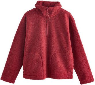 Next Fleecejacke Teddy-Borgoberteil mit 1/4-Reißverschluss (1-St)