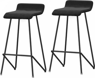 Generic Samt-Barhocker, Tresenhocker mit Metallbeinen und Fu&szlig;st&uuml;tze, 26/30 Zoll gepolsterte Barst&uuml;hle, hohe St&uuml;hle f&uuml;r K&uuml;cheninsel und Esszimmer