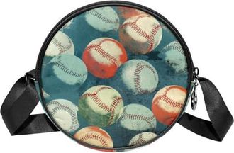 Generic Petit sac &agrave; bandouli&egrave;re circulaire pour femme, sac &agrave; bandouli&egrave;re avec fermeture &eacute;clair et bretelles r&eacute;glables, style d&eacute;contract&eacute;, pour femmes et fille