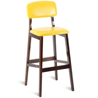 Generic Barhocker in Tresenh&ouml;he, Tresenhocker aus PU-Leder mit R&uuml;cken- und Fu&szlig;st&uuml;tze, K&uuml;cheninsel-Fr&uuml;hst&uuml;cksbarst&uuml;hle, Holzrahmen, 136 kg