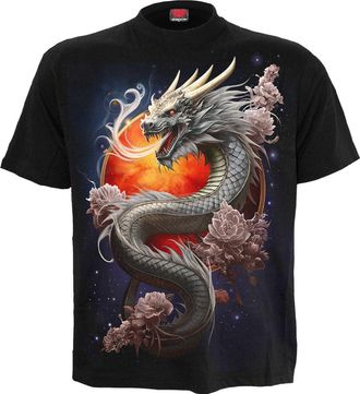 Spiral Sun Dragon Männer T-Shirt schwarz 4XL 100% Baumwolle Drachen, Rockwear