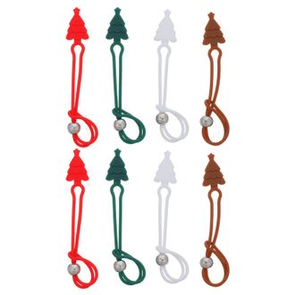 Garneck 8st&uuml;cke Silikon-ornamentaufh&auml;nger f&uuml;r Weihnachtsbaum Wiederverwendbare Silikon-kabelbinder als Baumaufh&auml;nger f&uuml;r T&uuml;rschmuck und Bastelarbeiten rutschf