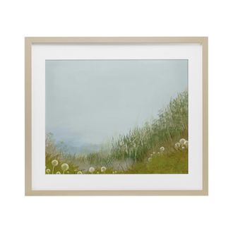 Stupell Industries Misty Meadow Hill Gerahmter Druck unter Glas, Design von Renel Peters, 33 x 40 cm, Grau