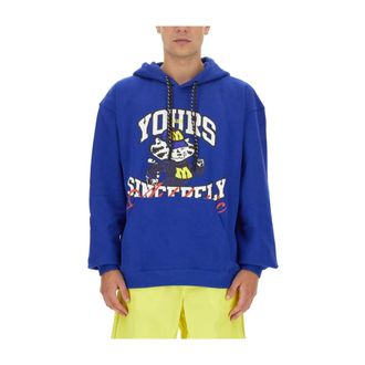 Msgm Logo Hoodie - - Sweatshirts & Hoodies - Herren - Blau - S