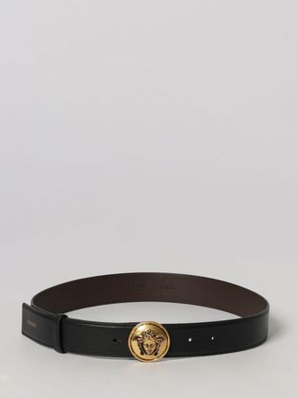 Versace Ceinture en cuir de veau lisse avec boucle Medusa tridimensionnelle