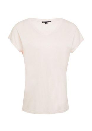 Comma Kurzarmshirt T-Shirt Shirt aus Viskose mit V-Ausschnitt