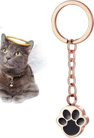 Generic Porte-cl&eacute;s souvenir en acier inoxydable pour cendres de chien - D&eacute;coration dint&eacute;rieur - Porte-cl&eacute;s souvenir pour chien | Pour le travail, le bureau, l