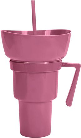 Generic Combo Drink Bowl Cup - Tumbler with Snack Bowl | Snack Cups for Adults | Snacks and Drink Cup | Leakproof Food Holder Drinking Container for Chips Can