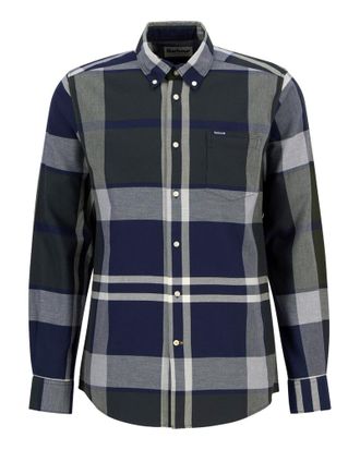 Barbour Baumwollhemd mit Struktur und Tartan-Muster, Tailored Fit in