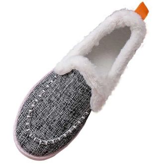 Generic Bottes dhiver pour femme avec doublure en polaire - &Eacute;l&eacute;gantes et classiques - Talon plat - Confortables - Coupe large - Chaudes - &Agrave; enfiler, gris, 37.