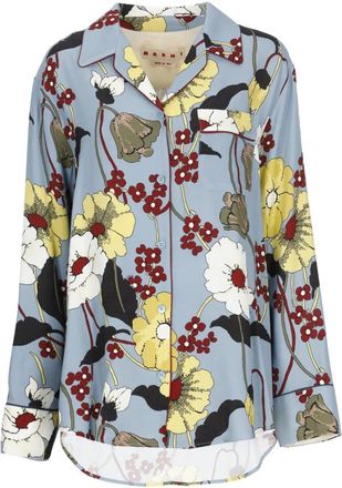 Marni Femme, Blouses et Chemises, Multicolore, Taille: 36 FR Chemise de pyjama en satin envers avec imprim&eacute; Melodia