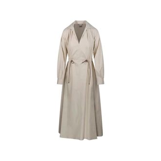 Max Mara Pedaggi Baumwoll-Popeline Midikleid - - Dresses - Damen - Beige - S