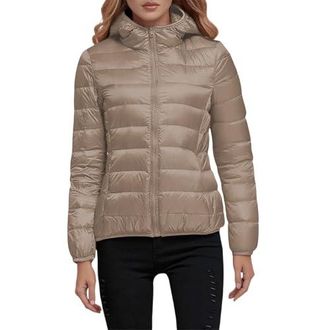 Generic Vestes courtes l&eacute;g&egrave;res et chaudes &agrave; capuche pour femme - Manteau dhiver &agrave; isolation thermique - Coupe-vent - Blanc - Mode pour un usage quotidien d&eacute;co