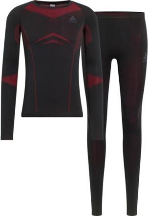 Odlo Ensemble chaud Fundamentals Performance pour homme, noir/rouge chinoise, S