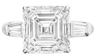 Verde 3ct IGI Certified Lab-grown Emerald Square Cut Diamond Ring