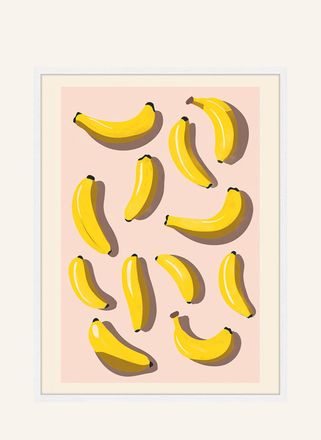 Liv Corday Wandbild Bananen Mit Rahmen weiss