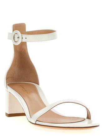 Gianvito Rossi Womens White Leather Flat Sandals