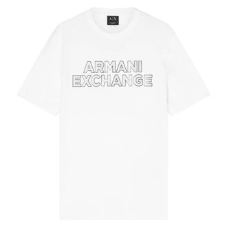 A|X Armani Exchange Homme, Tops, Blanc, Taille: 2XL Logo T-Shirt