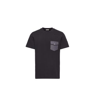 Moncler Moncler T-shirt En Jersey De Coton Avec Poche En Denim, Homme, Bleu, Taille: 3xl