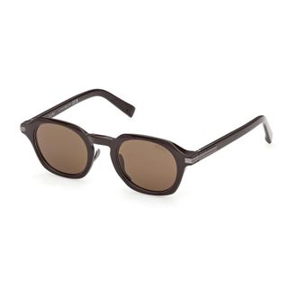 Ermenegildo Zegna Lunettes de soleil rondes - Homme - Accessoires - Brun - Taille: 47 MM