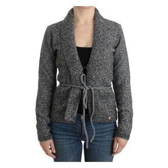 Roberto Cavalli Eleganter grauer Cardigan aus Wollmischung - - Knitwear - Damen - Grau - L