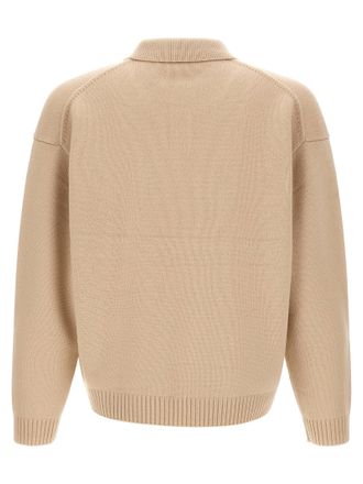 Maison Kitsun&eacute; Fox Head Intarsia Sweater - Beige