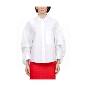 Tela Wei&szlig;e Baumwoll Langarmhemd - - Blouses & Shirts - Damen - Wei&szlig; - M