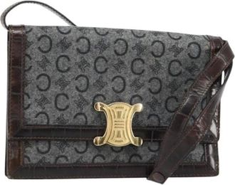 Celine Pre-owned Sac bandouli&egrave;re en toile C Macadam - Femme - Pre-owned - Gris - Taille: ONE Size