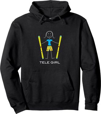 Whyitsme Design Lustiger Damen Tele Ski Tele Girl Telemark Skifahrer Pullover Hoodie