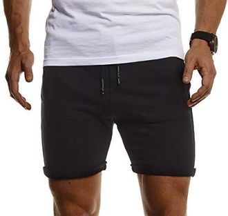 LEIF NELSON LN8316 Short de sport pour homme - Coupe ajust&eacute;e - Pour le jogging et le fitness - Noir - Medium