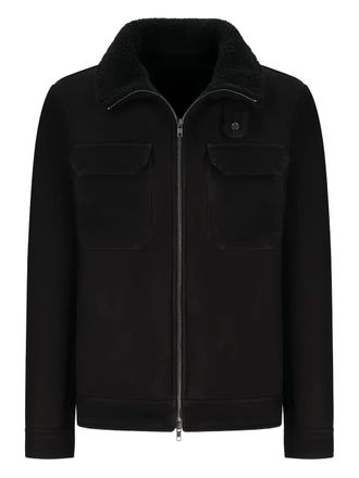 Salvatore Santoro Wildlederjacke mit Fleece-Kragen - Schwarz