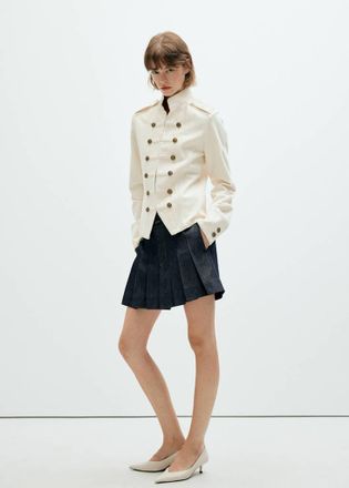 Mango Jupe pliss&eacute;e denim bleu - Femme - XS - MANGO