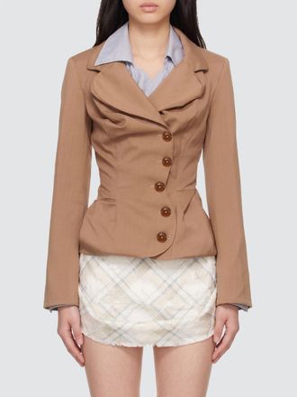 Vivienne Westwood Blazer court crois&eacute; en laine avec une silhouette drap&eacute;e
