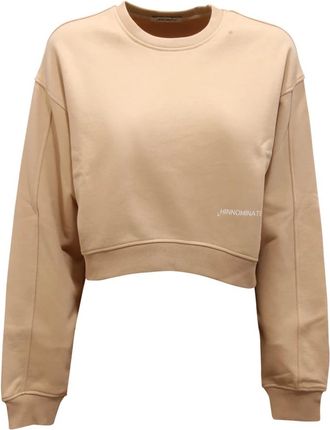 Hinnominate Hinnominate, Femme, Sweatshirts et sweats &agrave; capuche, Beige, Taille: 42 FR Felpa WO Cropped SweaT-shirt