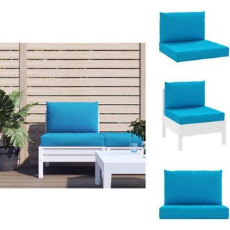 vidaXL Palettenkissen 2-tlg. Hellblau Oxford-Gewebe - Sitzkissen - Palettenkissen - Gartenkissen - Outdoorkissen - Balkonkissen