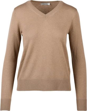 Max Mara Pull col en V - Femme - Pulls - Beige - Taille: 38 FR