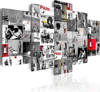 Paris Prix Paris Prix - Tableau Imprim&eacute; Street Art - Banksy iv 50 x 100 cm