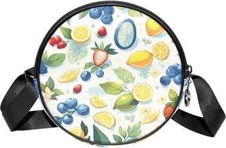 Generic Sac &agrave; bandouli&egrave;re Circle pour femme, petit sac &agrave; bandouli&egrave;re color&eacute; avec fermeture &eacute;clair, bretelles r&eacute;glables, sac &agrave; main rond d&eacute;contract&eacute; pour femme