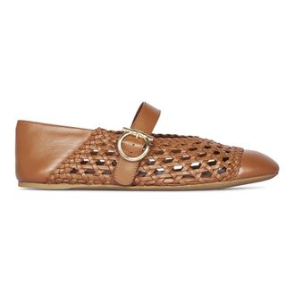 Ferragamo Femme, Chaussures, Beige, Taille: 38 1/2 EU Ballerines &agrave; boucle Gancini