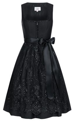 N&uuml;bler Dirndl N&Uuml;BLER Midi Dirndl Kathleen, Damen, Gr. 32, EURO, schwarz, Obermaterial: 90% Polyester PES. 10% Viskose CV., Kleider, Topseller