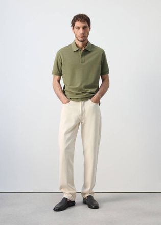 Mango Polo 100 % piqu&eacute; de coton vert - Homme - XXL - MANGO MAN