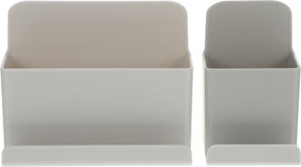 NUOBESTY Wandmontierte Aufbewahrungsbox aus Kunststoff 2 St&uuml;ck Klein Multifunktionales Wandregal f&uuml;r Wohnzimmer K&uuml;che und Bad Platzsparende H&auml;ngebox ohne Bohre