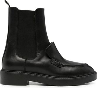 Sergio Moretti Botte Chelsea en cuir &agrave; bout rond - Femme - Chaussures - Noir - Taille: 41 EU