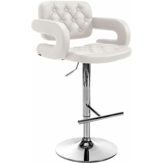 Clp Tabouret moderne avec des accoudoirs en acier et des dossiers de fond de diff&eacute;rentes couleurs colore : Blanc